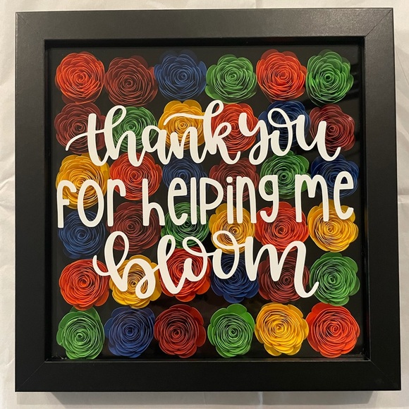 Wall Decor | Thank You For Helping Me Bloom Paper Rose Shadow Box ...
